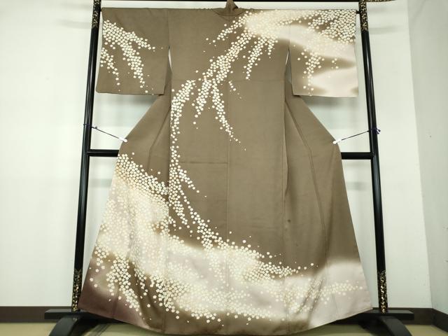 平和屋着物●訪問着　刺繍　舞桜　暈し染め　金彩　正絹　逸品　DAAX4459ps