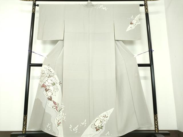 平和屋着物●訪問着　駒刺繍　鹿の子鴛鴦花文　金彩　正絹　逸品　未使用　DAAX4491ps