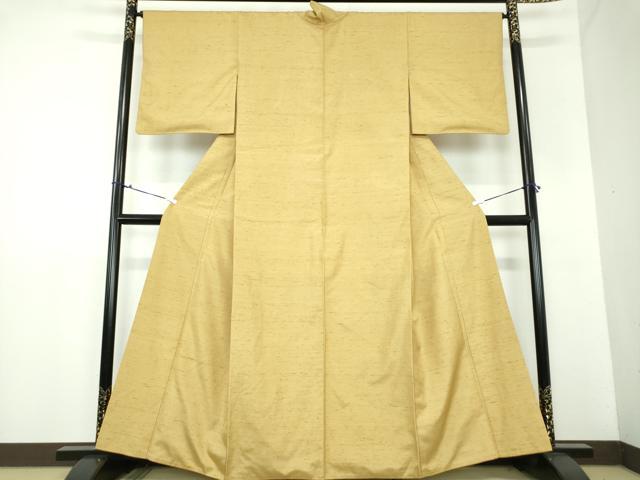 平和屋着物○石川県指定無形文化財 牛首紬 白山工房 手織り 飴色