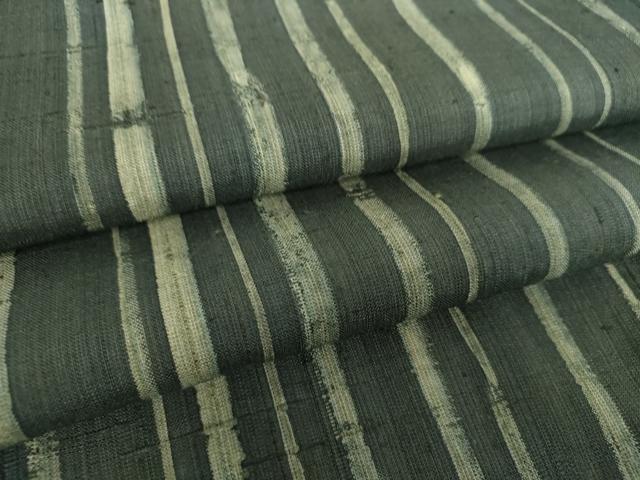 平和屋着物●生紬　変わり縞　正絹　逸品　DAAX4516ps