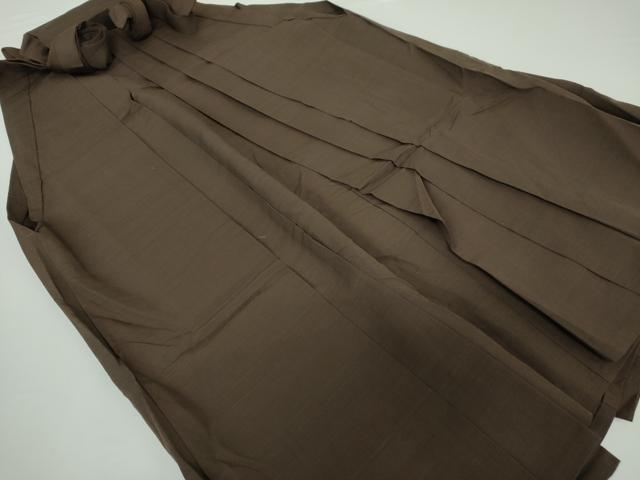 平和屋着物●男性　馬乗袴　紬地　濃紅消鼠色　正絹　逸品　DAAX4527ps