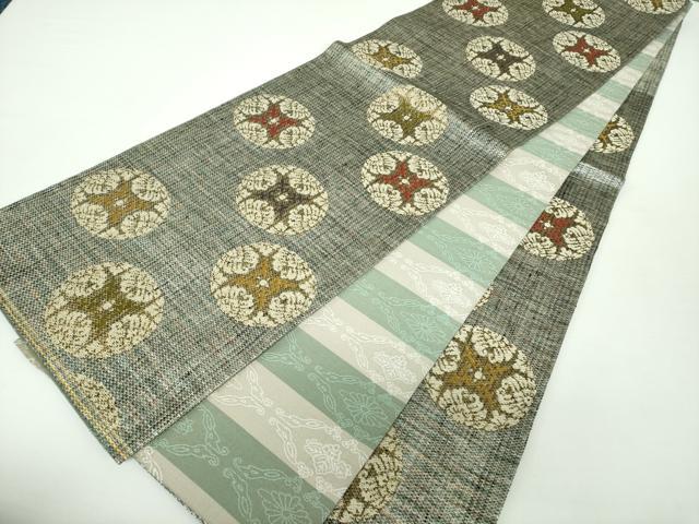 平和屋着物●両面　六通柄袋帯　唐織　花丸文　金銀糸　正絹　逸品　DAAX4529ps