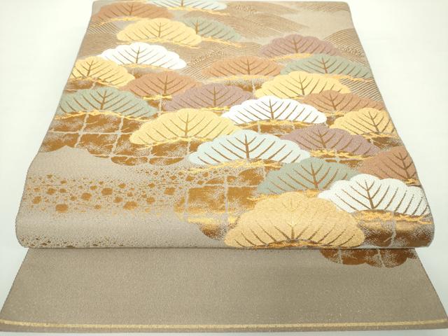 平和屋着物●綴れ　太鼓柄袋帯　立波松文　金銀糸　正絹　逸品　DAAX4548ps