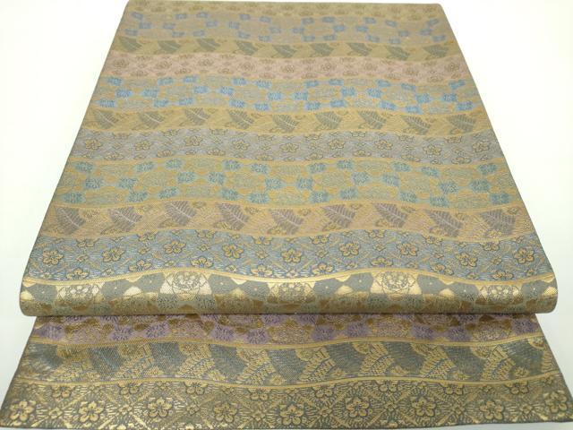 平和屋着物●六通柄袋帯　本金名物裂間道　正絹　逸品　DAAX4592ps