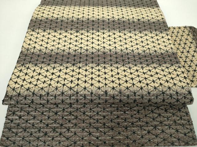 平和屋着物●九寸名古屋帯　唐織　菱文　正絹　逸品　DAAX4631ps