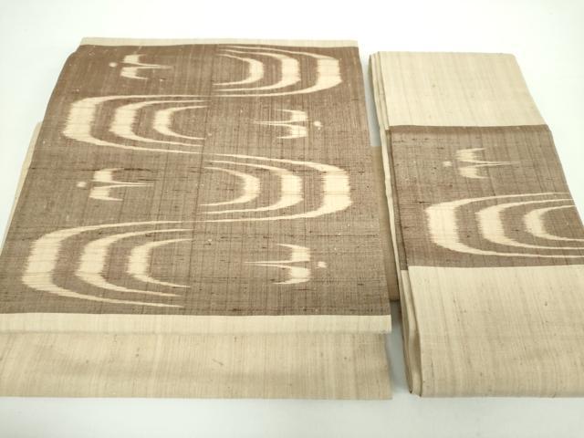 平和屋着物●つけ帯　紬地　琉球絣文様　正絹　逸品　DAAX4636ps