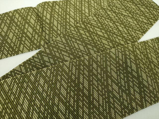 平和屋着物○男性 本場筑前博多織 角帯 菱文 正絹 逸品 未使用 DAAX4652ps