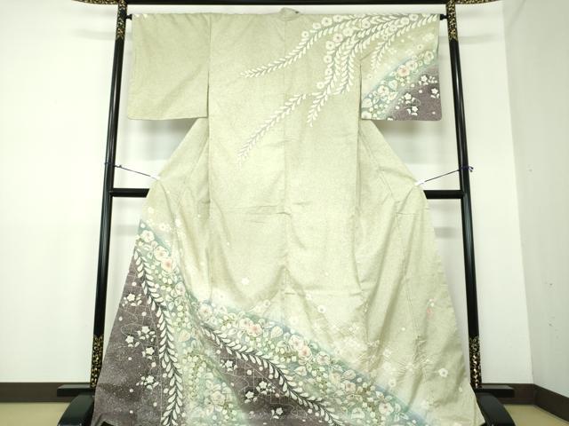 平和屋着物●本場染大島紬　訪問着　作家物　絞り　辻が花　暈し染め　ロング丈　正絹　逸品　未使用　DAAX4685ps