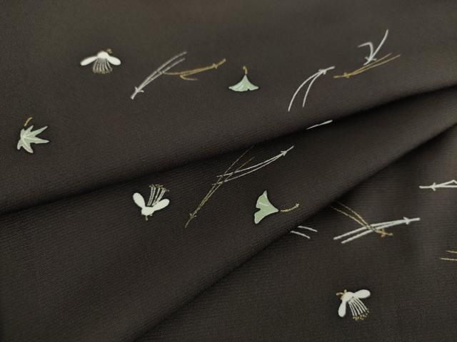 平和屋着物●上質な小紋　吹き寄せ花文　金彩　正絹　逸品　DAAX4690ps