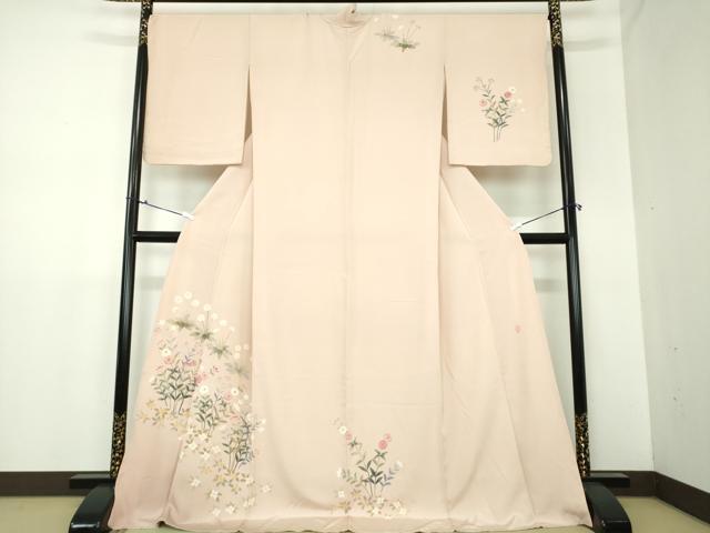 平和屋着物●本加賀友禅作家　金丸充夫　訪問着　草花文　暈し染め　ロング丈　正絹　逸品　DAAX4723ps