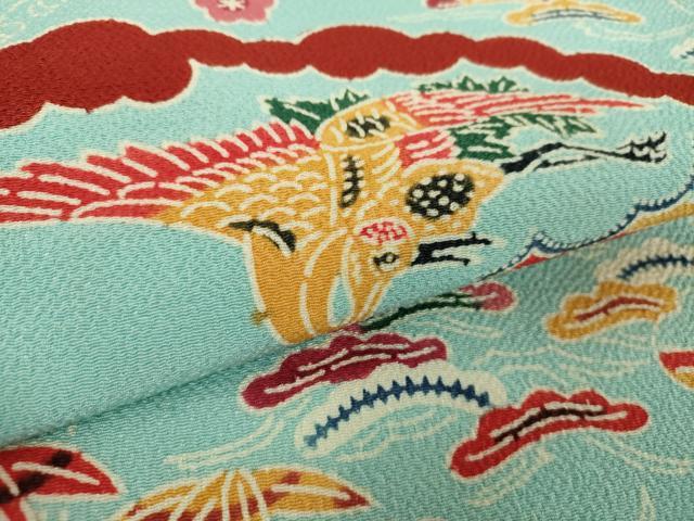 平和屋着物○九寸名古屋帯 型染 松竹梅 雲取り飛鶴文