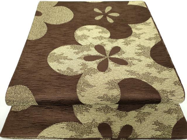 平和屋着物●西陣　都謹製　両面　六通柄袋帯　梅　シルエット　反端付き　正絹　逸品　未使用　DAAX4843ps