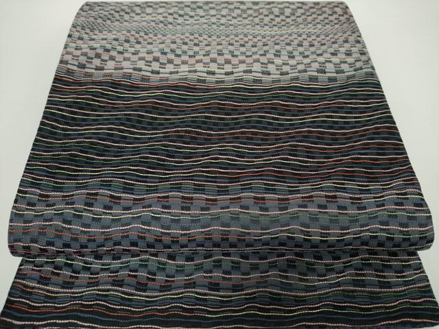 平和屋着物●西陣　華翔苑　藤本仁謹製　六通柄袋帯　市楽波筬織　波霞　証紙付き　正絹　逸品　DAAX4859ps