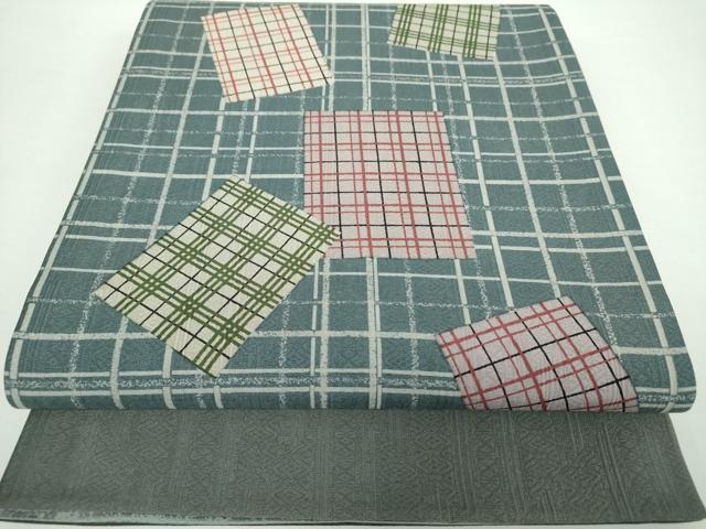 平和屋着物●太鼓柄袋帯　法世　変わり格子　正絹　逸品　DAAX4863ps