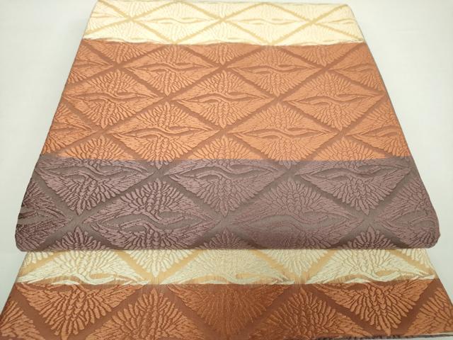 平和屋着物●六通柄袋帯　唐織　双鶴菱　正絹　逸品　DAAX4870ps