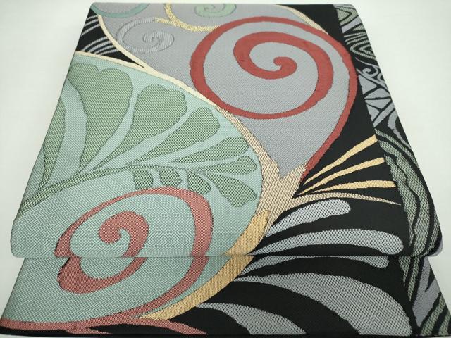 平和屋着物●六通柄袋帯　唐草文　金糸　正絹　逸品　DAAX4910ps