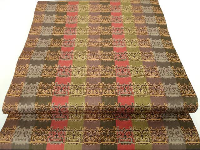 平和屋着物●龍村美術織物　九寸開き名古屋帯　獅噛文長斑錦　正絹　逸品　DAAX4927ps