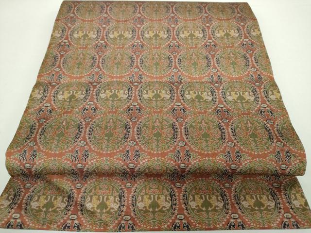 平和屋着物●龍村美術織物　龍村製　九寸開き名古屋帯　円文白虎朱雀錦　正絹　逸品　DAAX4931ps