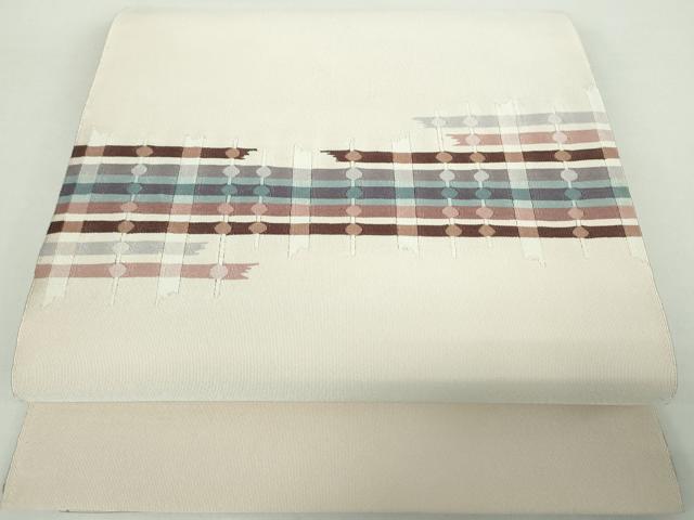 平和屋着物●爪掻き本綴れ　八寸名古屋帯　変わり間道　正絹　逸品　DAAX4940ps