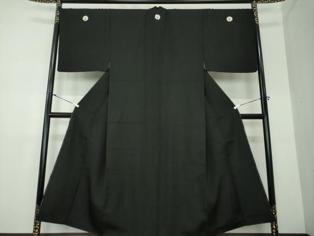 平和屋着物●男性　黒紋付　正絹　逸品　DAAX4948ps