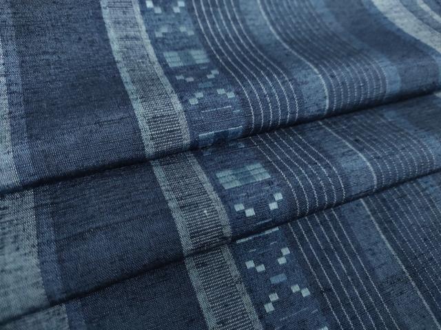 平和屋着物●上質な紬　花織　変わり間道　正絹　逸品　DAAX4951ps