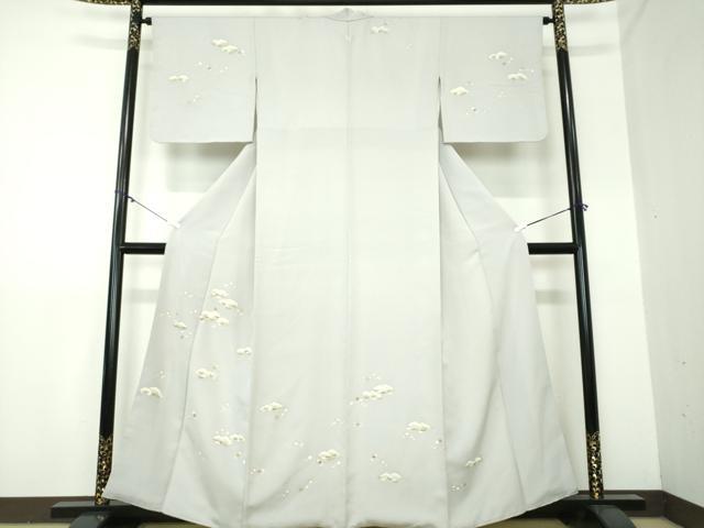 平和屋着物●訪問着　雪持ち松　松竹梅　金彩　正絹　逸品　DAAX4972ps