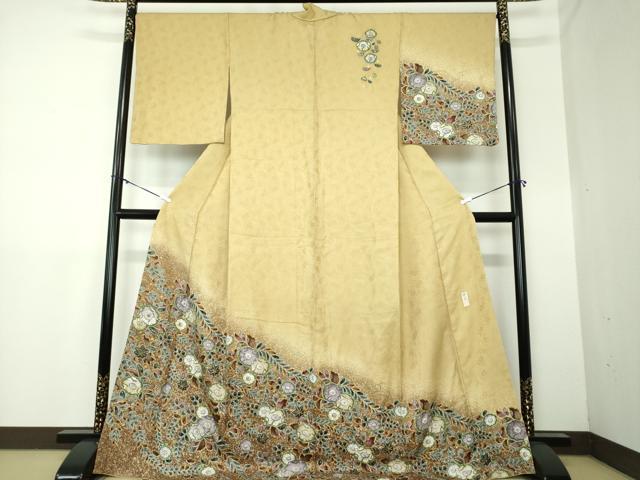 平和屋着物●訪問着　作家物　絞り　辻が花　暈し染め　金彩　ロング丈　正絹　逸品　DAAX4988ps