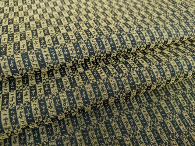 平和屋着物●上質なお召　市松文様　正絹　逸品　DAAX4999ps