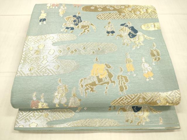 平和屋着物＊夏物　六通柄袋帯　人物文　金銀糸　DAAX5521cm