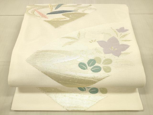 平和屋着物＊夏物　六通柄袋帯　こかげ　金銀糸　正絹　逸品　DAAX5522cm