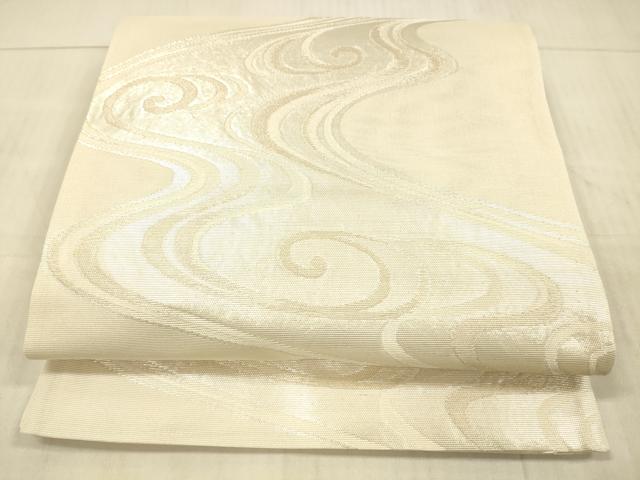 平和屋着物＊夏物　六通柄袋帯　流水文　銀糸　正絹　逸品　DAAX5542cm