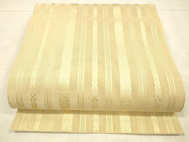 平和屋着物＊夏物　本場筑前博多織　八寸名古屋帯　紗献上　香色　正絹　逸品　DAAX5564cm