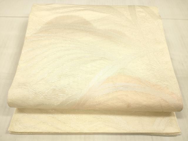 平和屋着物＊夏物　六通柄袋帯　稲穂　銀糸　正絹　逸品　DAAX5580cm