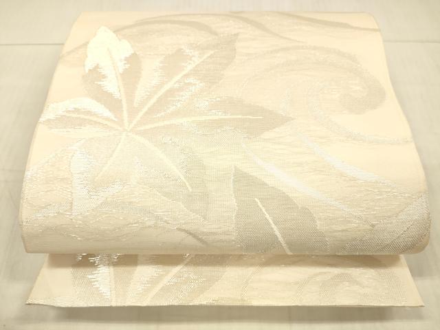 平和屋着物＊夏物　六通柄袋帯　竜田川　銀糸　正絹　逸品　DAAX5601cm