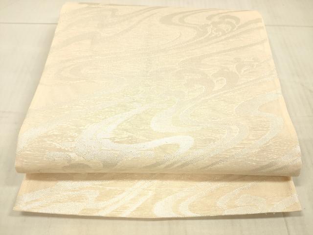 平和屋着物＊夏物　六通柄袋帯　流水文　銀糸　正絹　逸品　DAAX5602cm