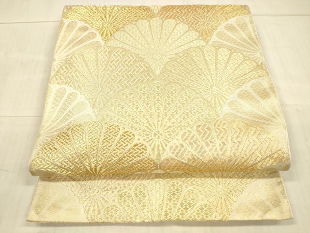 平和屋着物●西陣　川島織物　六通柄　本袋帯　舞花文　金糸　正絹　逸品　DAAX5608cm