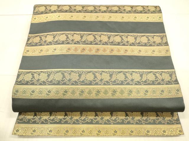 平和屋着物●西陣織　陰山織物謹製　箔屋清兵衛　六通柄袋帯　名物裂間道　金糸　正絹　逸品　DAAX5645cm