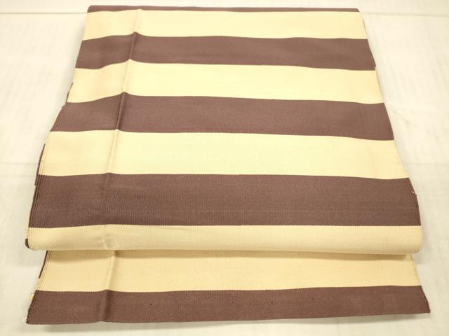 平和屋着物●綴れ　八寸名古屋帯　横段文　正絹　逸品　DAAX5649cm
