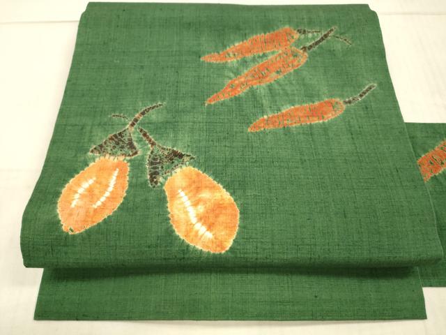 平和屋着物●九寸名古屋帯　紬地　絞り　成り物　正絹　逸品　DAAX5668cm