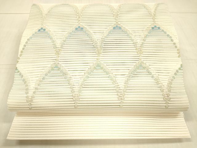 平和屋着物＊夏物　絽綴れ　八寸名古屋帯　抽象文様　金糸　正絹　逸品　DAAX5670cm