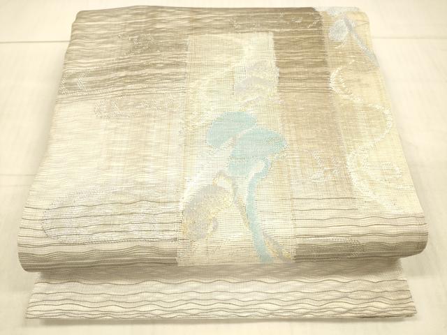 平和屋着物＊夏物　太鼓柄袋帯　流水松文　金銀糸　正絹　逸品　DAAX5672cm