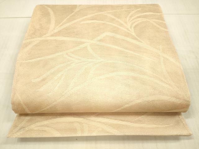 平和屋着物＊夏物　六通柄袋帯　草葉文　銀糸　三越扱い　正絹　逸品　DAAX5722cm