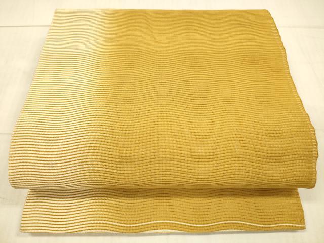 平和屋着物＊夏物　絽綴れ　八寸名古屋帯　よろけ縞　銀糸　正絹　逸品　DAAX5736cm