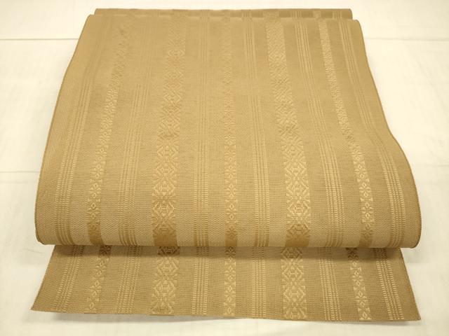 平和屋着物＊夏物　本場筑前博多織　八寸名古屋帯　紗献上　芝翫茶色　正絹　逸品　DAAX5737cm