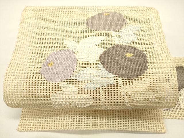 平和屋着物＊夏物　八寸名古屋帯　草花文　正絹　逸品　DAAX5889cm