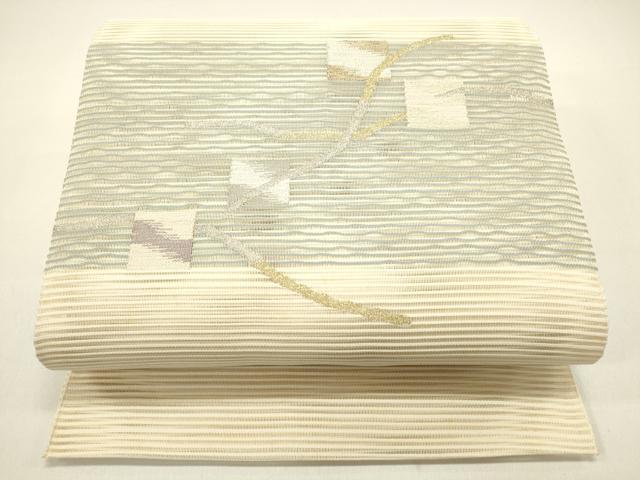 平和屋着物＊夏物　絽綴れ　八寸名古屋帯　抽象文様　金銀糸　正絹　逸品　DAAX5892cm