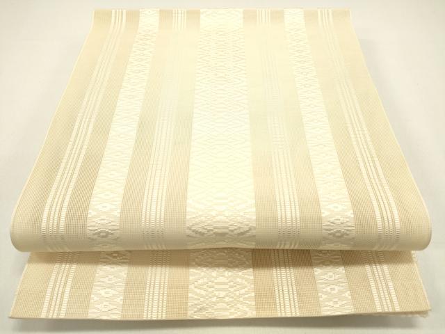 平和屋着物＊夏物　本場筑前博多織　八寸名古屋帯　紗献上　肌色　正絹　逸品　DAAX5899cm