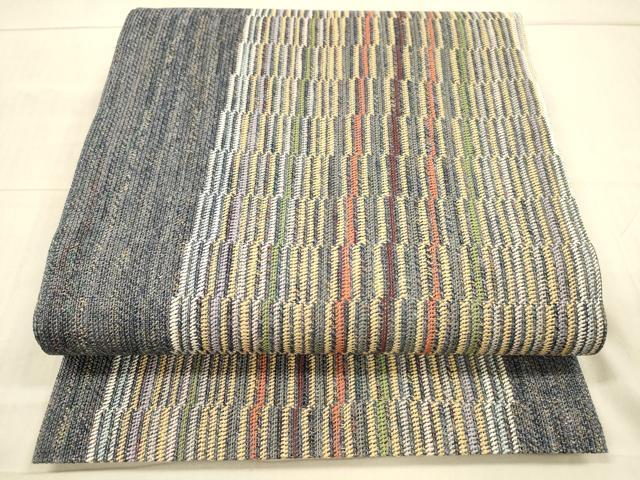 平和屋着物＊夏物　八寸名古屋帯　間道　正絹　逸品　DAAX5911cm