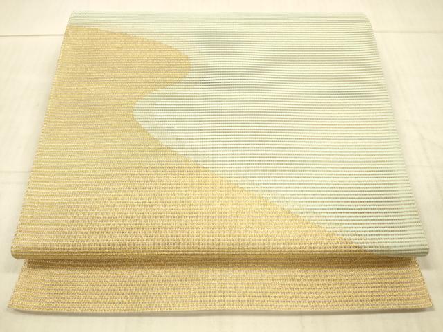 平和屋着物＊夏物　八寸名古屋帯　抽象文様　金糸　正絹　逸品　DAAX5927cm