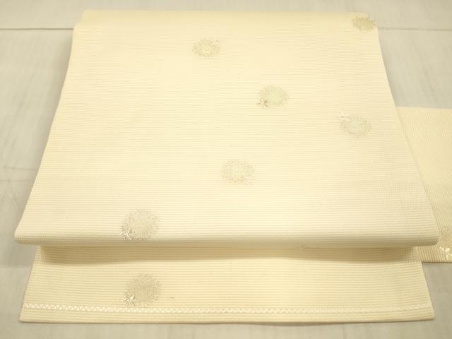 平和屋着物＊夏物　九寸名古屋帯　刺繍　舞花文　金銀糸　正絹　逸品　DAAX5930cm